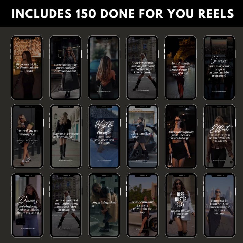 250+ Motivational Luxury Women Reels Bundle MRR PLR, Motivational ...