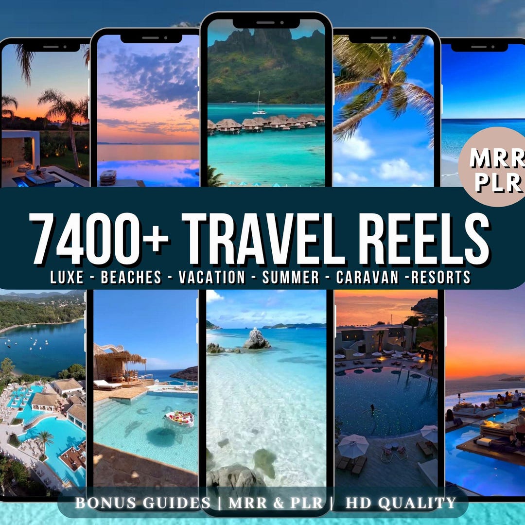 Faceless Travel Reels Video Bundle MRR PLR Luxury Summer Vacation Reels ...