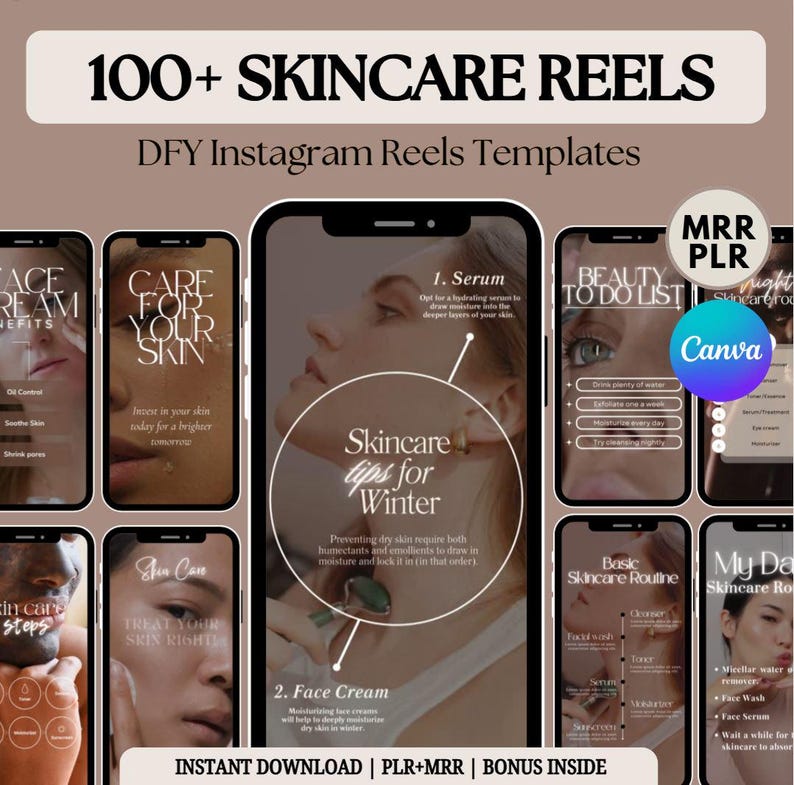 100 Skincare Instagram Reels Templates, Esthetician Template, Skincare ...