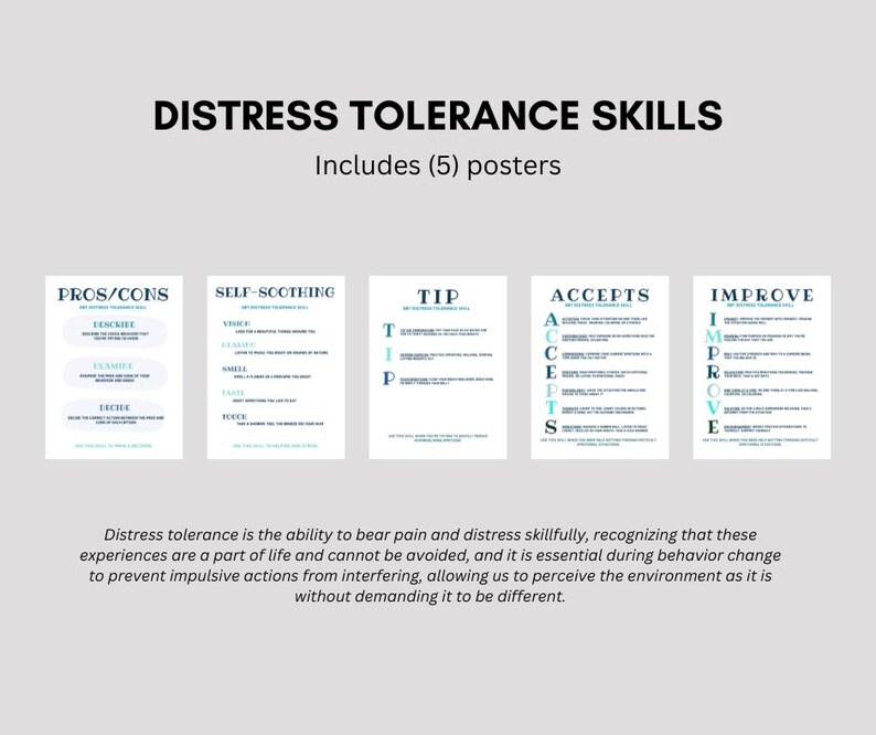 DBT Skills Posters: Emotional Regulation, Distress Tolerance ...
