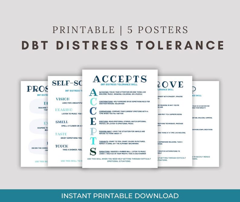 DBT Skills, DBT Posters for Emotional Regulation, Dialectic Behavioral ...