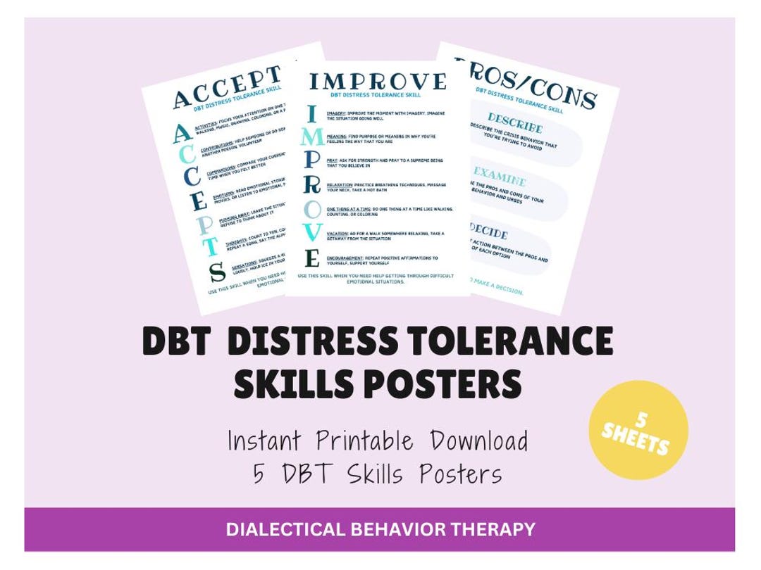 DBT Skills Posters: Emotional Regulation, Distress Tolerance ...