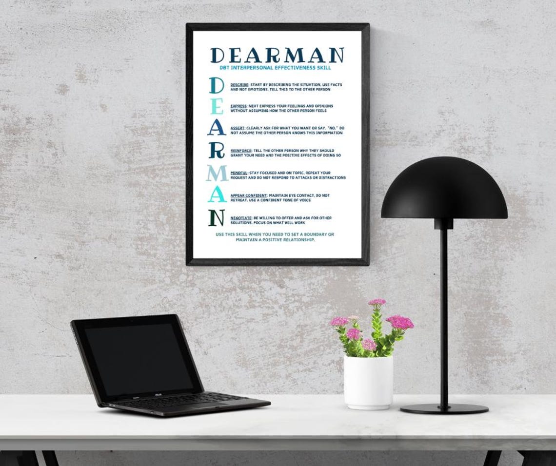 DBT Skills Poster Set: Interpersonal Effectiveness (digital Download ...
