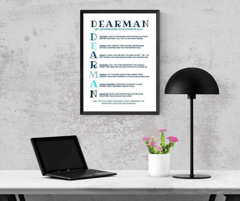 DBT Skills, DBT Poster Set of 5, Dialectic Behavioral Therapy ...