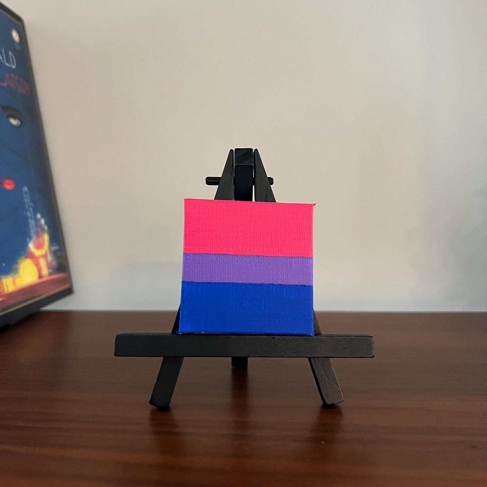 Mini Bisexual Pride Flag Canvas – 2x2in Hand-painted LGBTQIA2S+ Art on ...