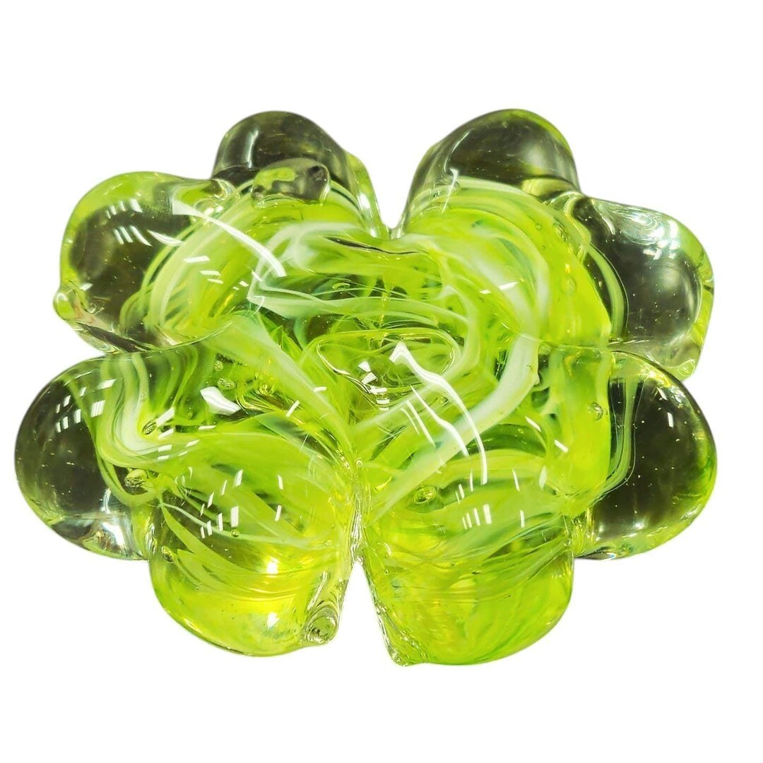 Blown Glass Shamrock Paperweight - Etsy