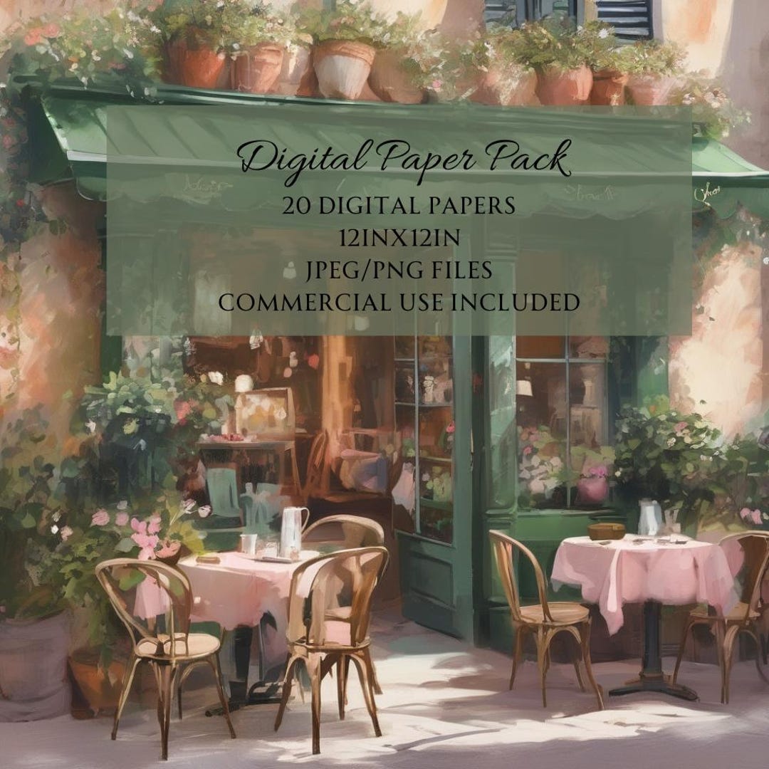 Watercolor Coffee Shop Clipart Bundle: Cafe Digital Paper (digital ...