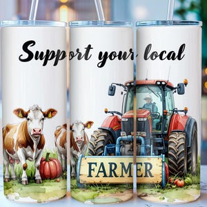 Support Local Farmers 20oz Tumbler Wrap PNG, Farming Tumbler Wrap, FFA ...