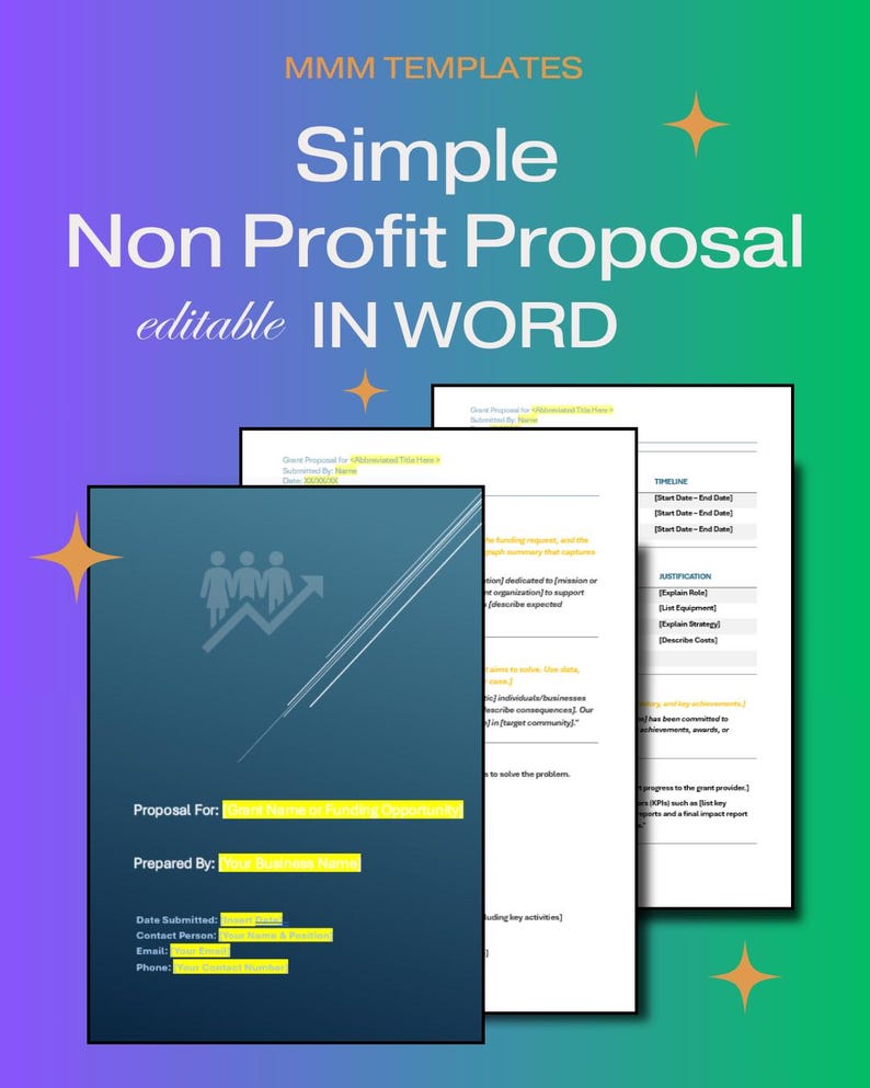 Nonprofit Grant Proposal Template | Simple Editable Word Document ...