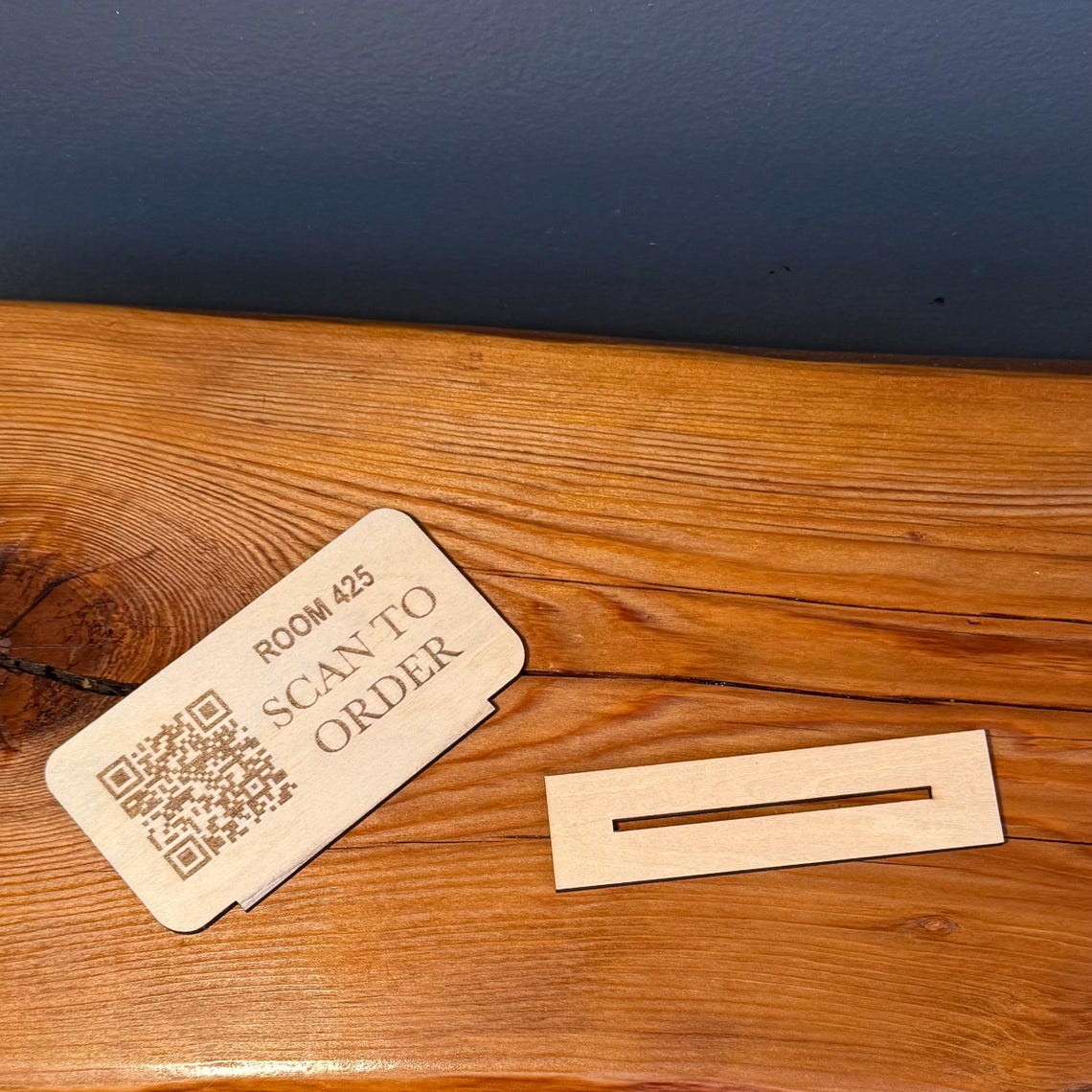 Freestanding QR Code Sign: Hotel, Rental & Event Display (4x2.2 Inches ...