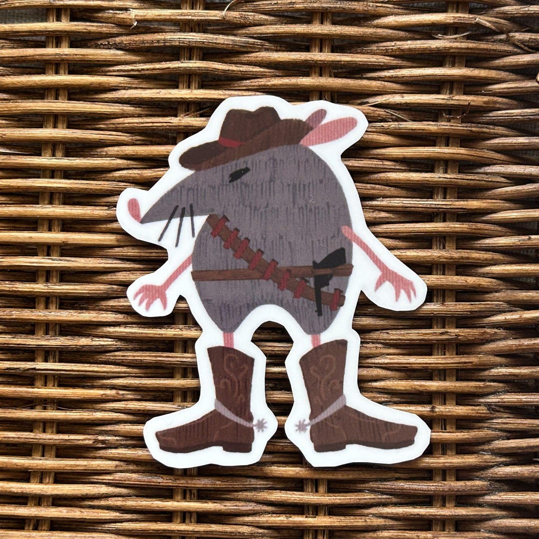 Cowboy Rat Vinyl Sticker - Packrat Paper Co, Rat or Mouse, Animal ...