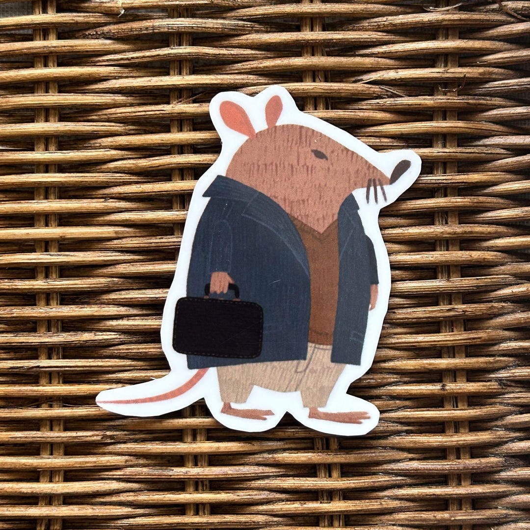 Businessman Rat Vinyl Sticker: Packrat Paper Co. Laptop Decoration - Etsy
