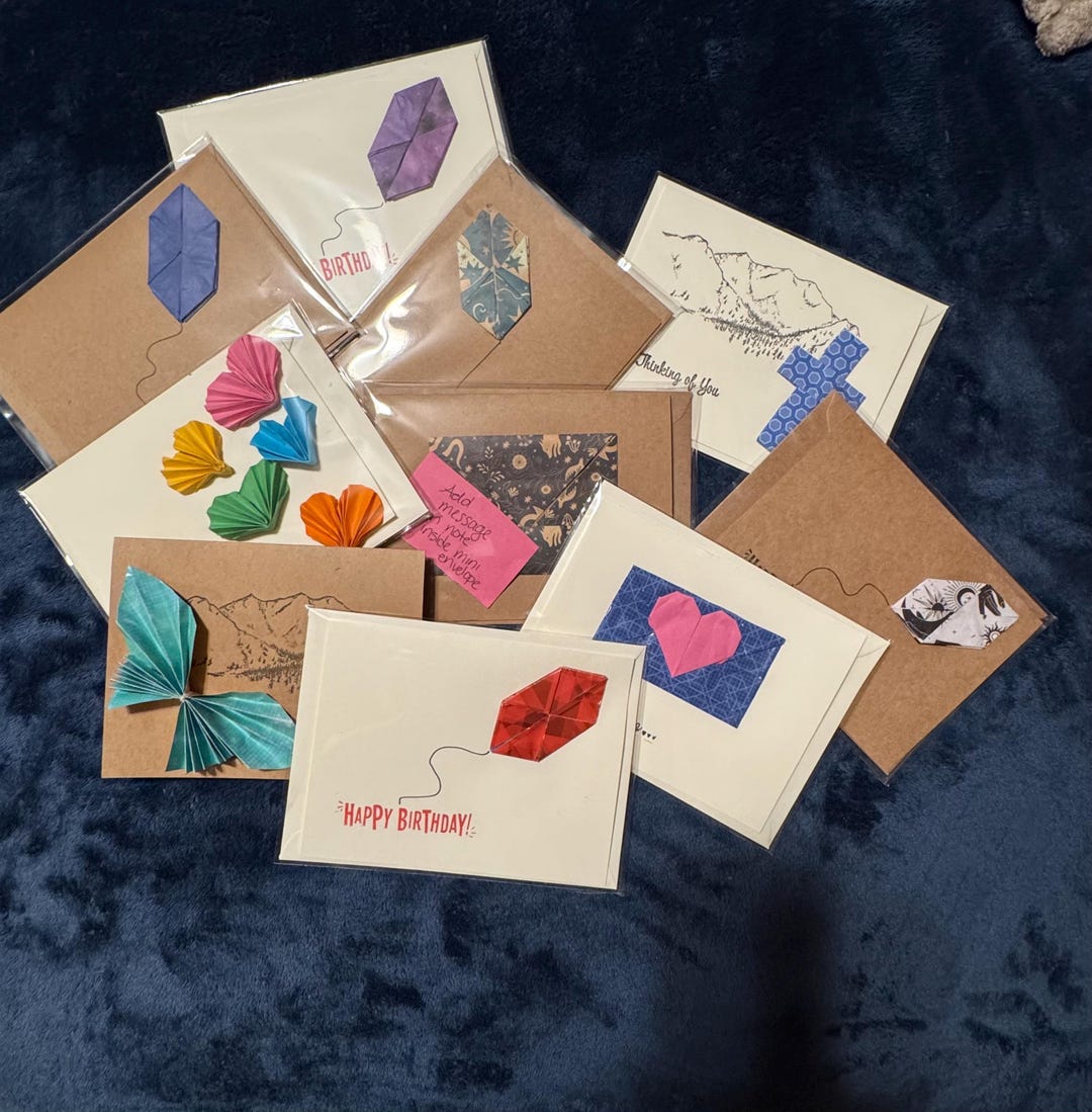 Handmade Origami Greeting Card: Custom Birthday, Thank You - Etsy