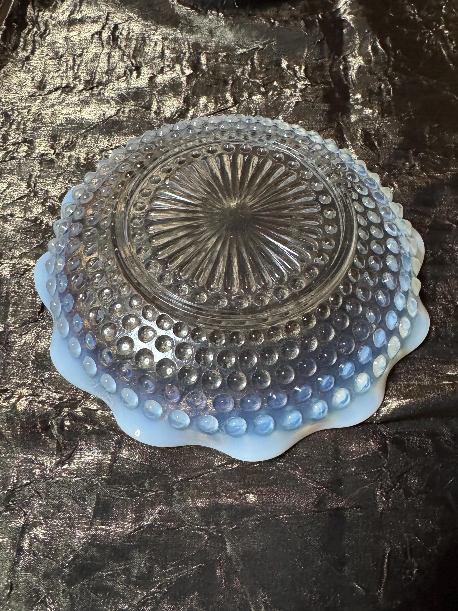 Fenton Moonstone Opalescent Hobnail Glass Fruit Bowl - Etsy