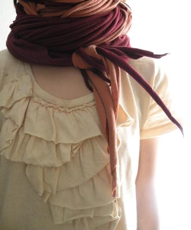 Squid Scarf Set of 3 Knit Stretch Spaghetti Thick Cascade Spiral Ruffle ...