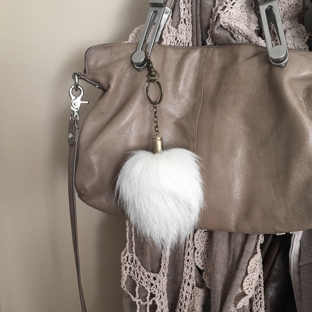 Real Upcycled Fox Puff Pouf Fur Bullet Shell Brown Tan Black Gray White ...