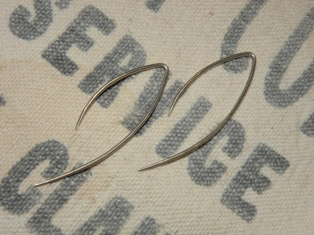 Fangs Sterling Silver Earrings Tapered Sleek Modern Vampire Simple ...