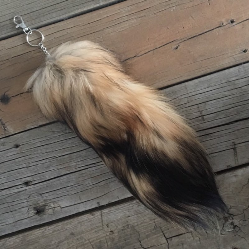 Raccoon Tail Keychain - Etsy