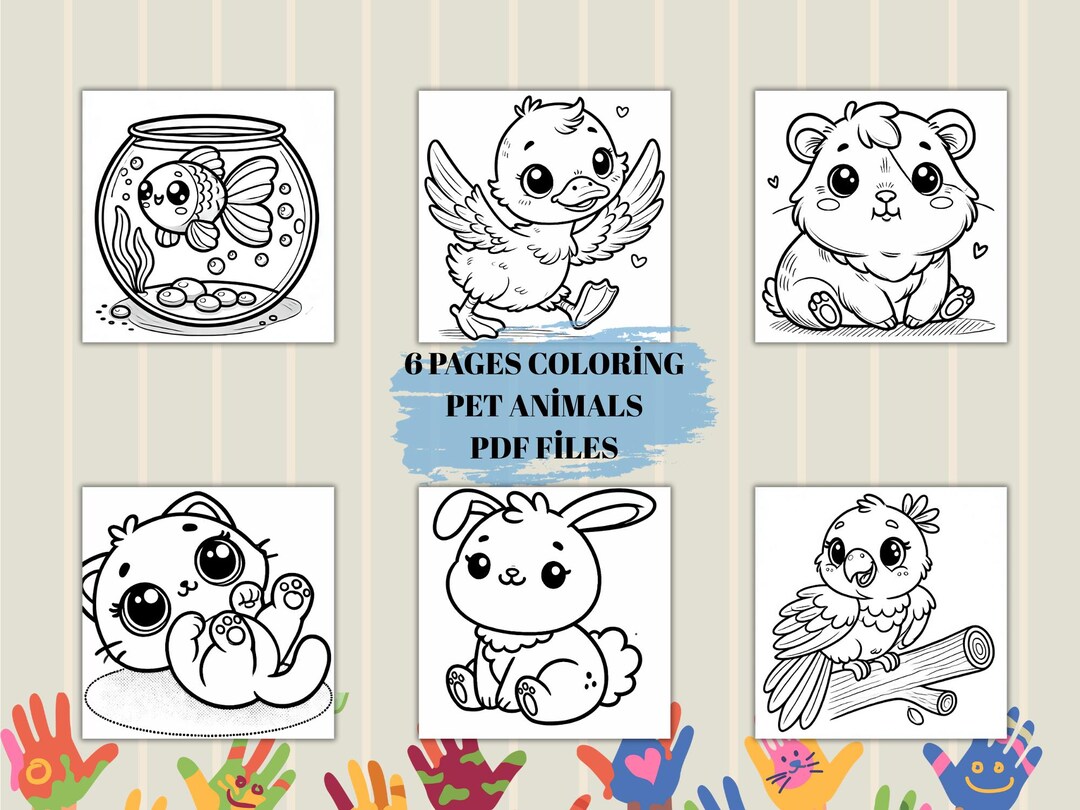 Cute Animals Coloring Pages for Kids – Fun Digital Download | Printable ...