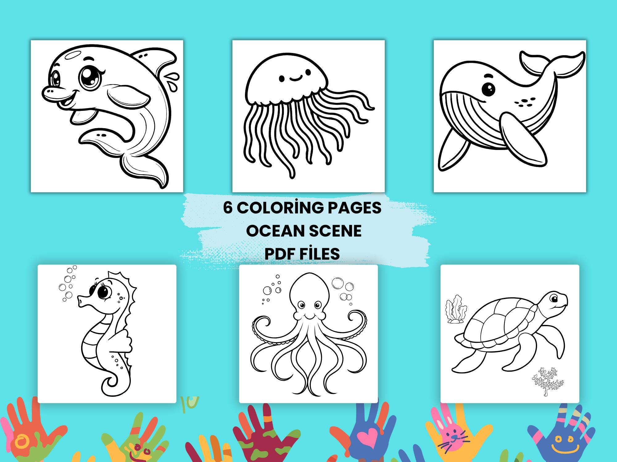 Ocean Scene Coloring Pages for Kids | Fun & Easy Printable Coloring ...