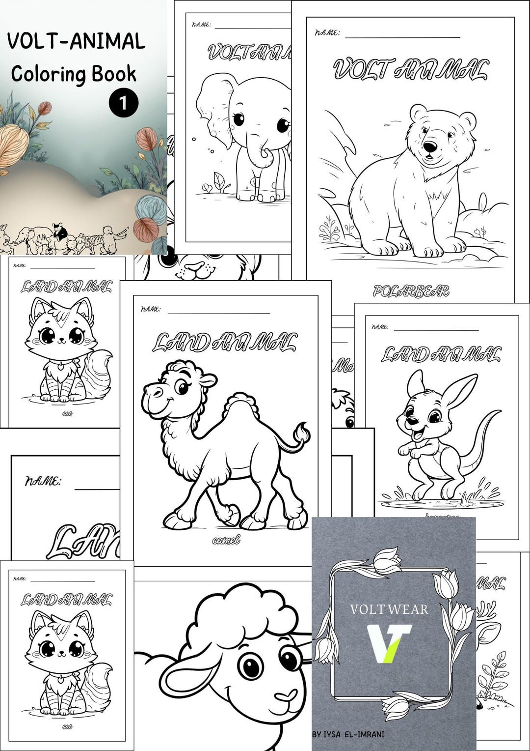 Volt Animal Coloring Book | 15 Printable Pages | Cute Animal Coloring ...