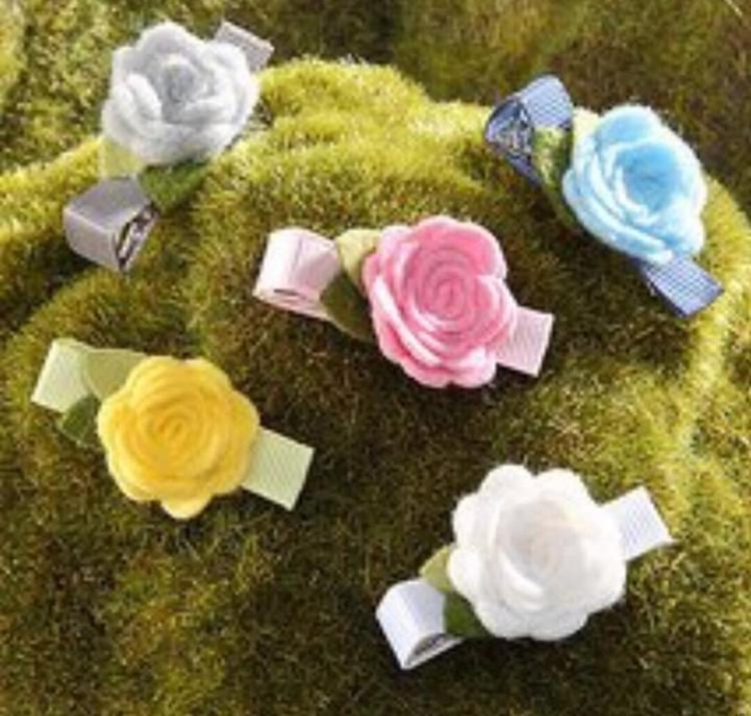 Spring Felt Flower Hair Clips, Felt Flowers, Girl's Hair Accessories ...