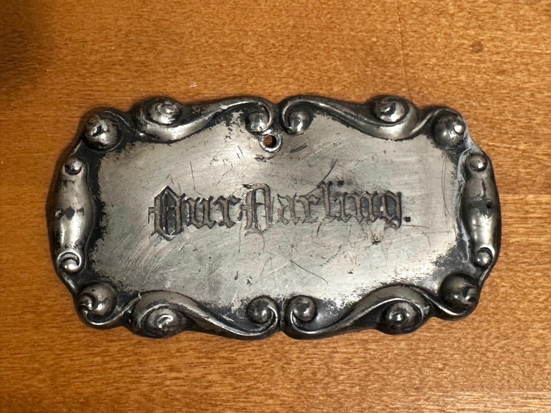 Antique Coffin Plate/plaque “our Darling” - Etsy