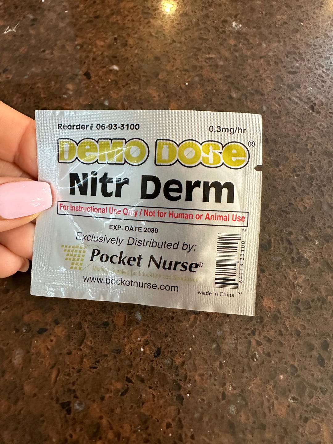 Nursing School Practice Demo Dose Nitro Paste Pocket Nurse for Practice ...