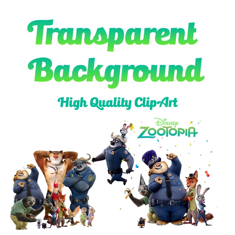 Zootopia PNG Clipart Bundle: Cartoon Animals (digital Download) - Etsy