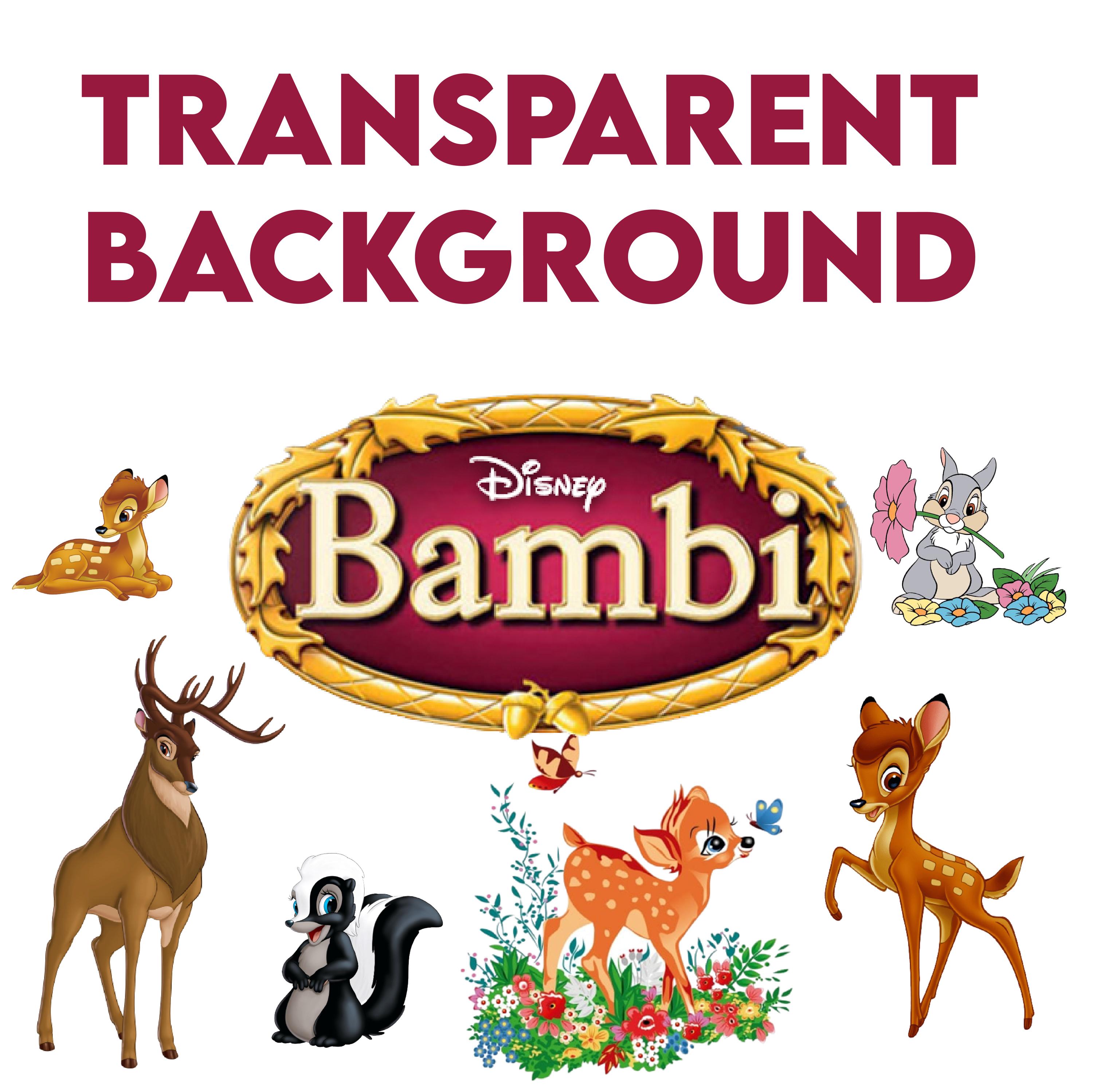 Bambi Clipart PNG Bundle: Transparent Background Animals (digital ...