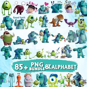 Monster PNG Bundle Alphabet | 100+ High-res Clipart | Digital Download ...