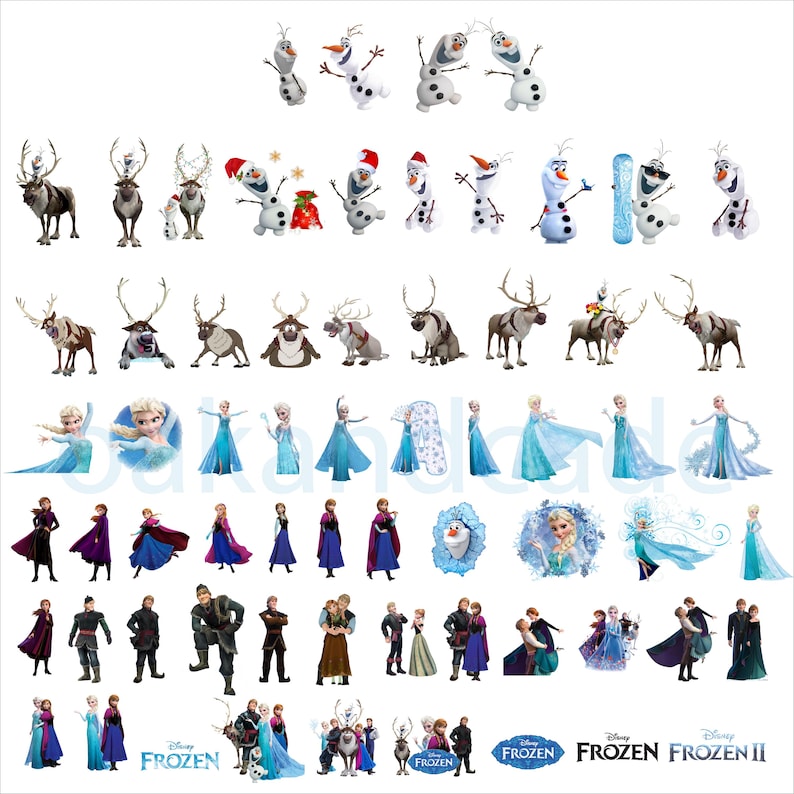 Frozen Clipart PNG Bundle: Alphabet & Background Collection (digital ...