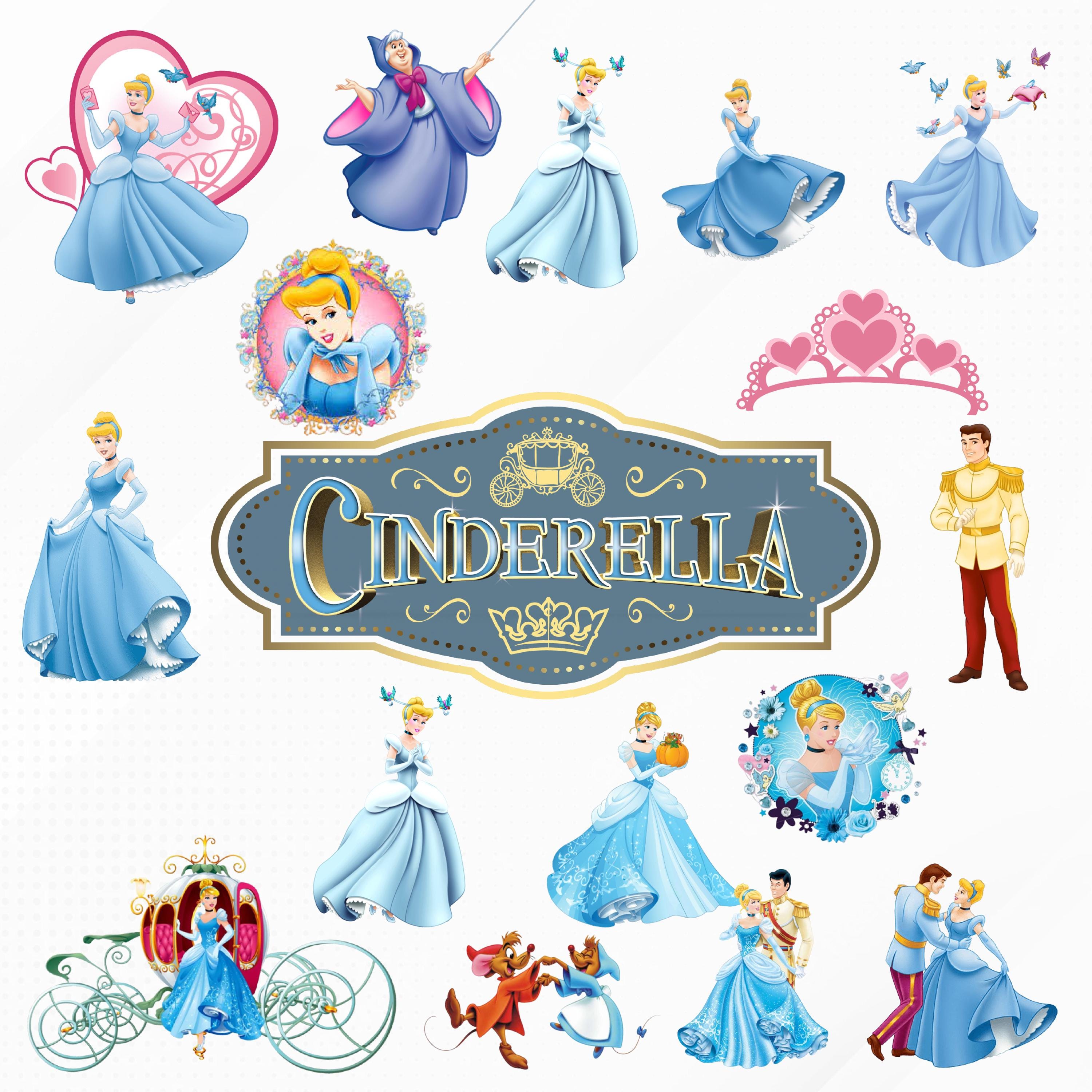 Cinderella Clipart PNG Bundle: Transparent Background, 30+ Animals ...