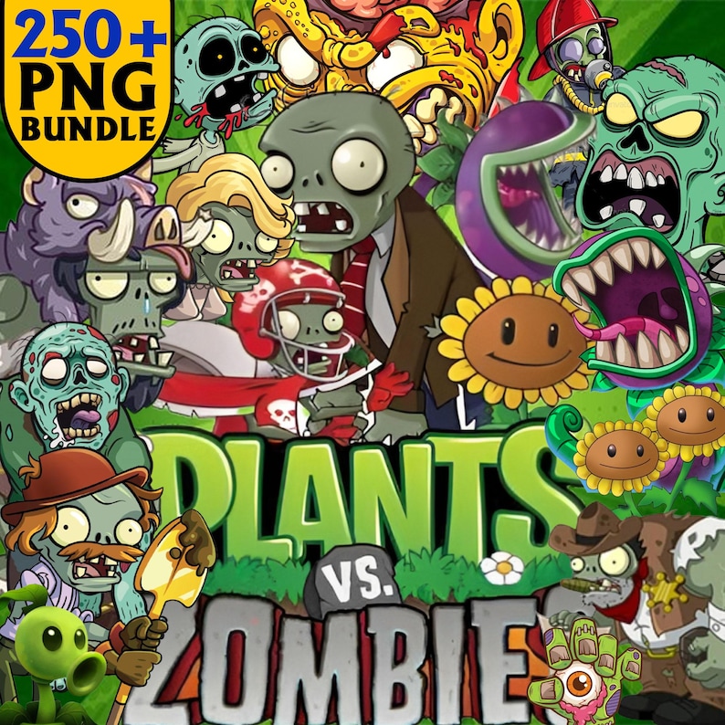 Plants Vs Zombies PNG Clipart Bundle: 200+ High-res Graphics (digital ...