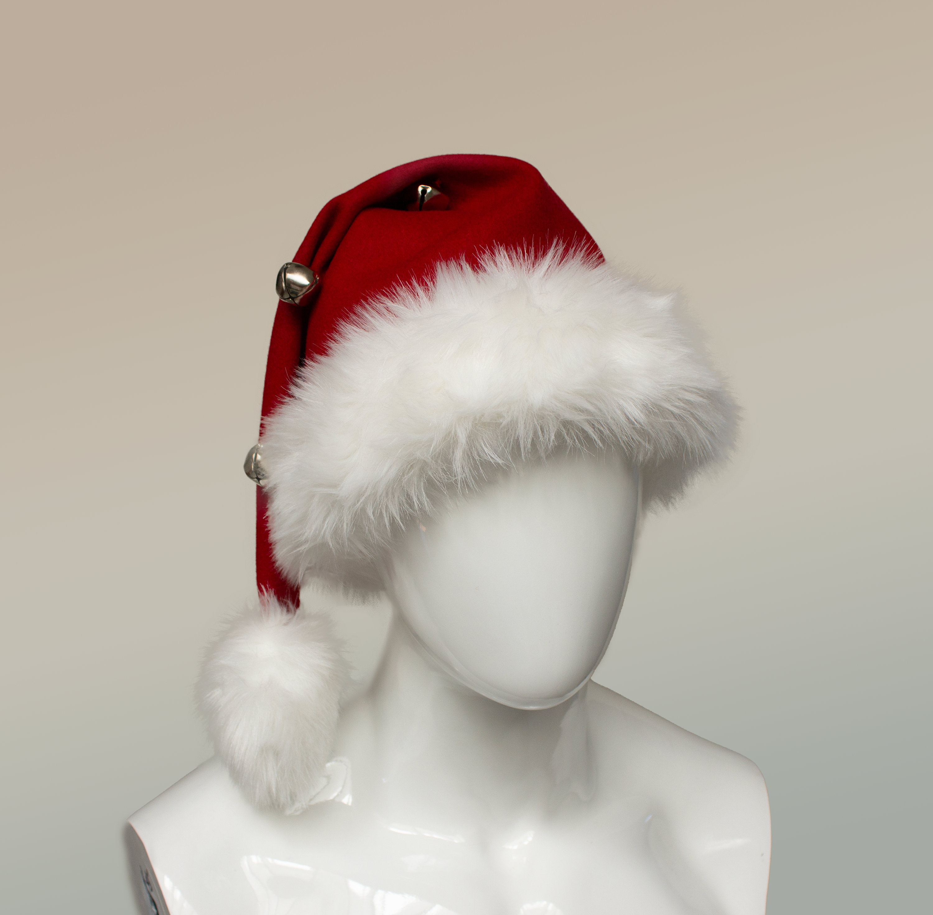 Handcrafted Red Wool Santa Hat With Jingle Bells - Etsy