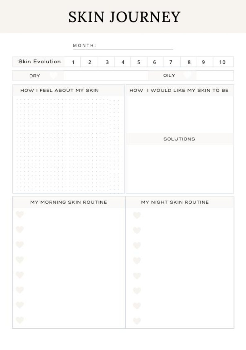 Skin Care Tracker, Skin Care Planner, Skin Care Routine - Etsy