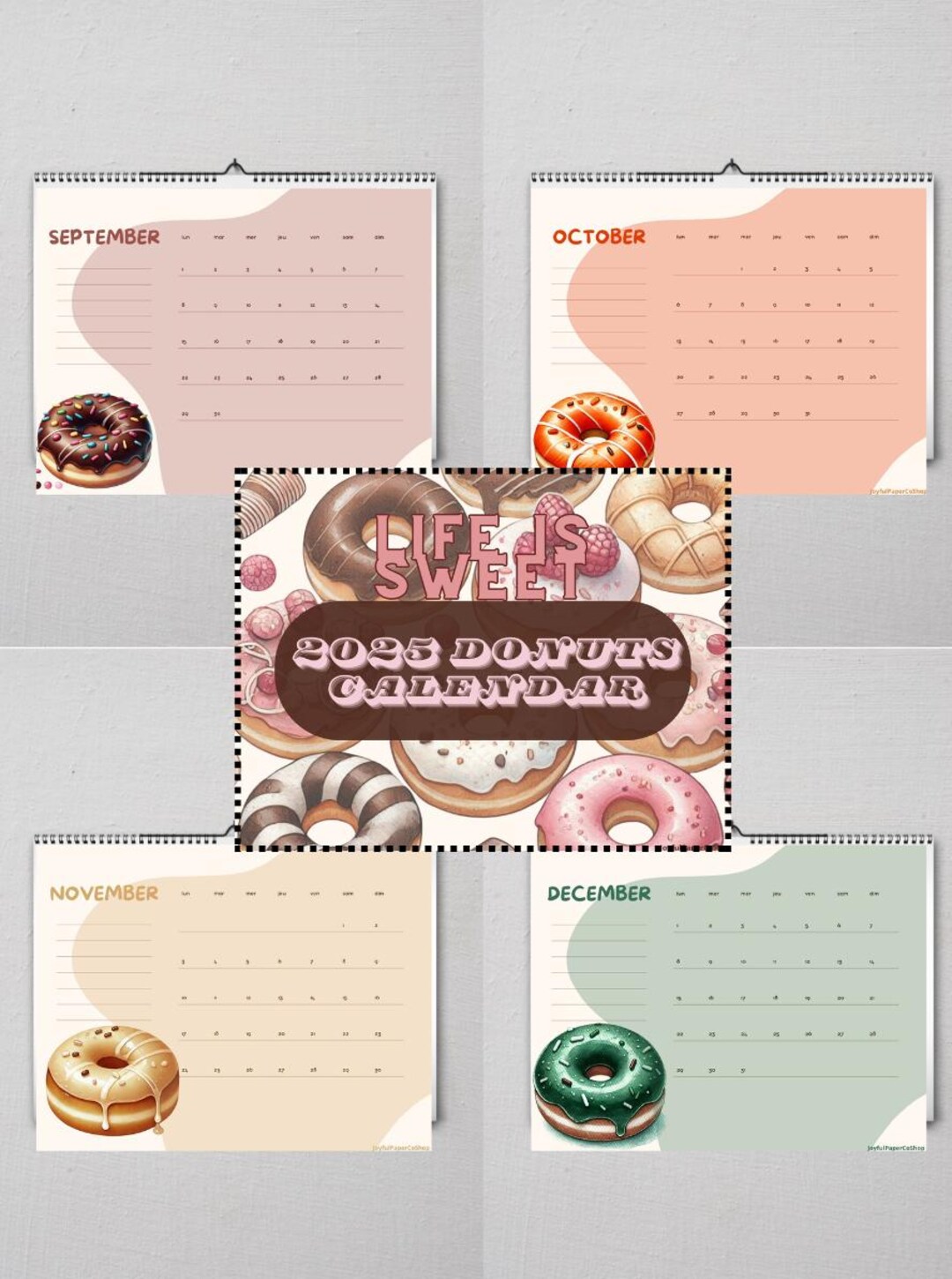 2025 Donut Calendar - Printable Digital Download | Cute Kitchen ...