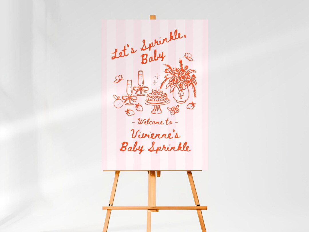 Whimsical Hand Drawn Baby Sprinkle Printable Welcome Sign Poster ...
