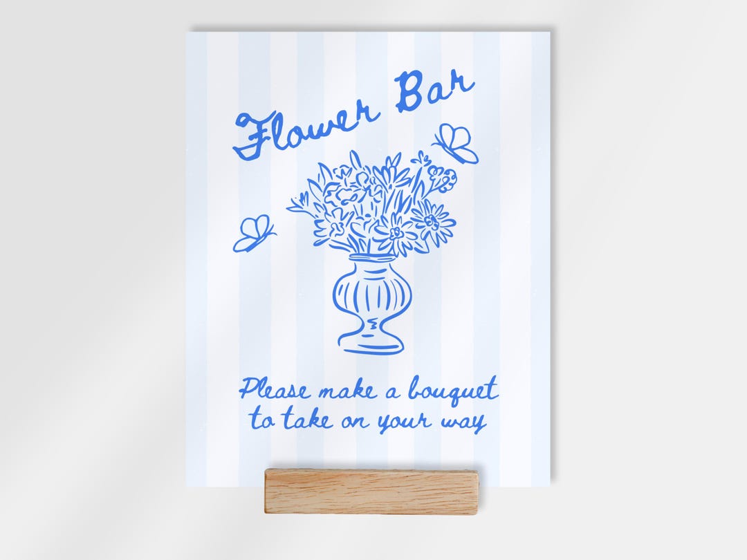 Whimsical Flower Bar Printable Template, Canva DIY Editable Instant ...
