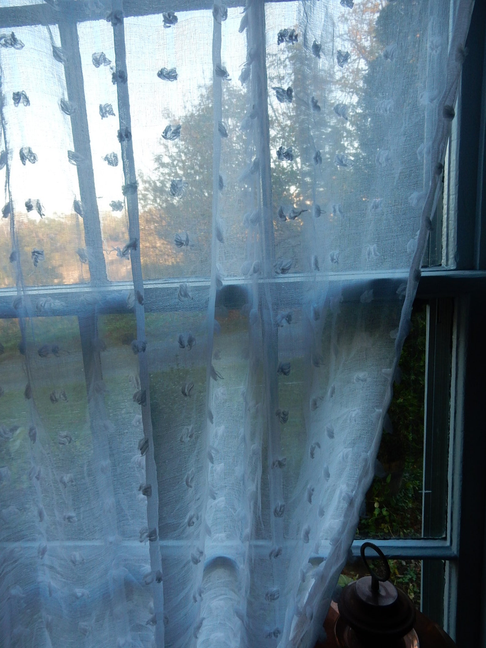 Large Flocked Net Curtain/retro Style Curtain/dkny - Etsy Canada