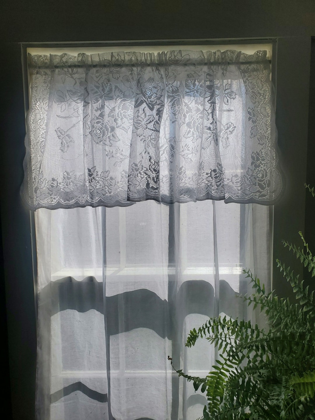 Vintage Scottish Cotton Lace Roses Valance/white or Cream - Etsy