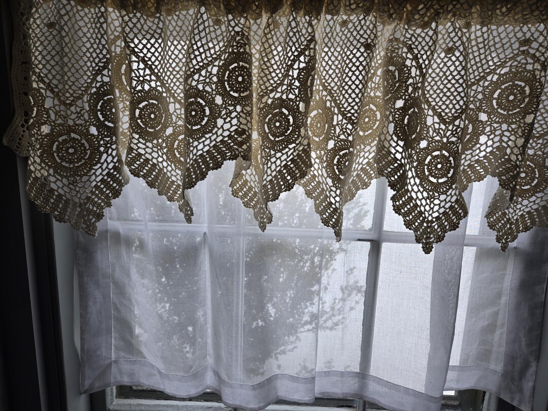 Hand Crocheted X Wide Cotton Valance/french Kitchen/two Available - Etsy