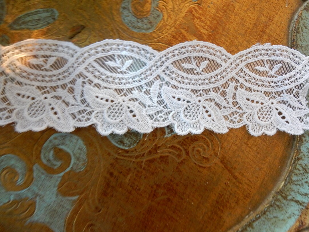 Vintage European White Lace Trim/shelf Edging/ 7yds Plus 10"/free ...