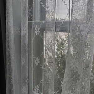 Vintage Daisy Motif Net Curtains/farmhouse/english Cottage/4 PR ...