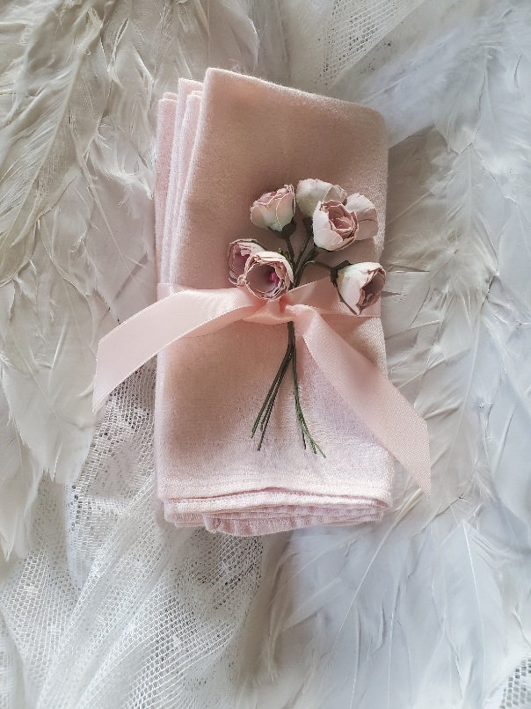 Set of 6 Vintage Pink Linen Napkins/weddings/housewarming Gift/mothers ...