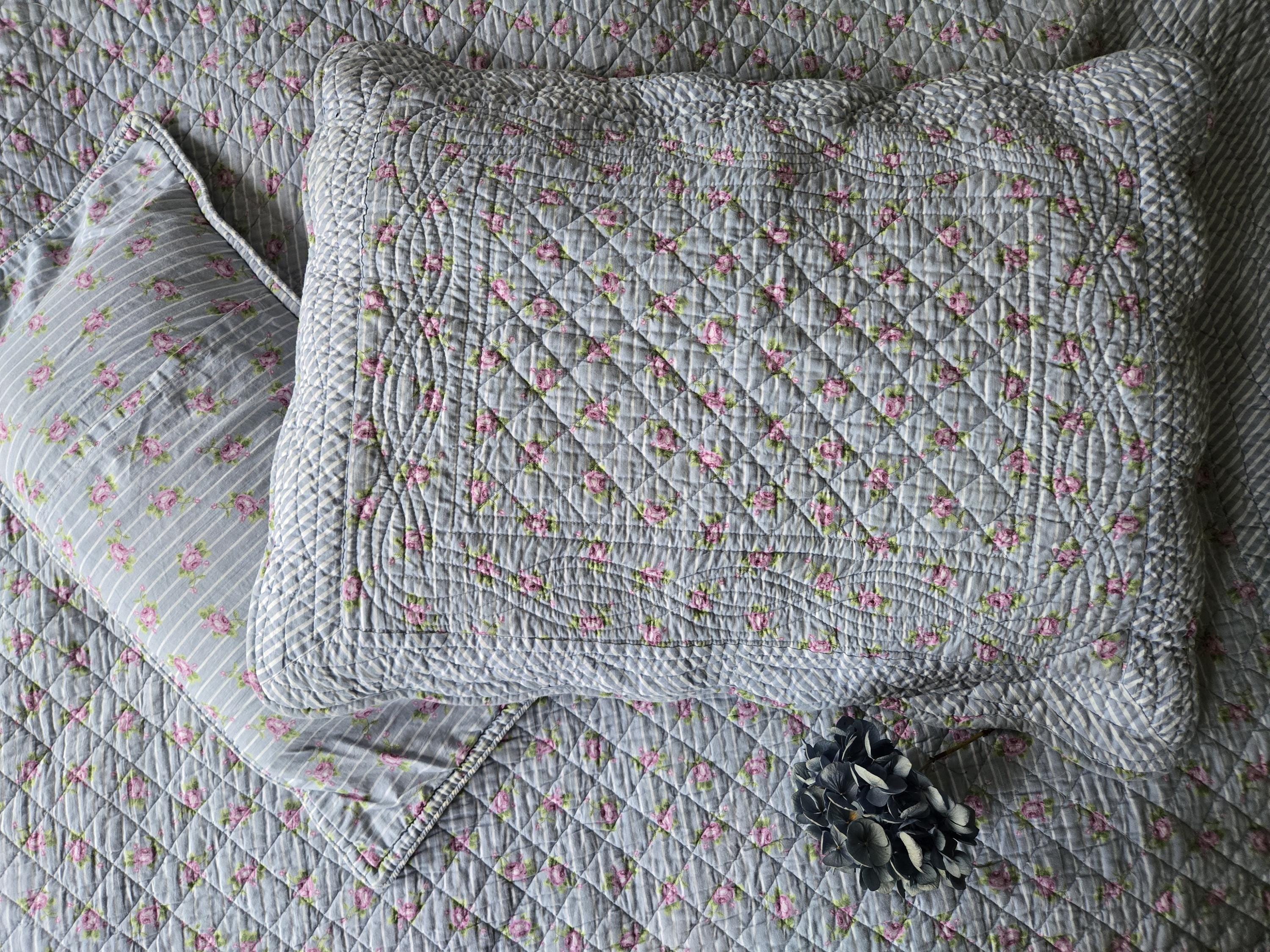 Two Vintage Cotton Quilted French Shabby Chic Pillow Covers - Etsy