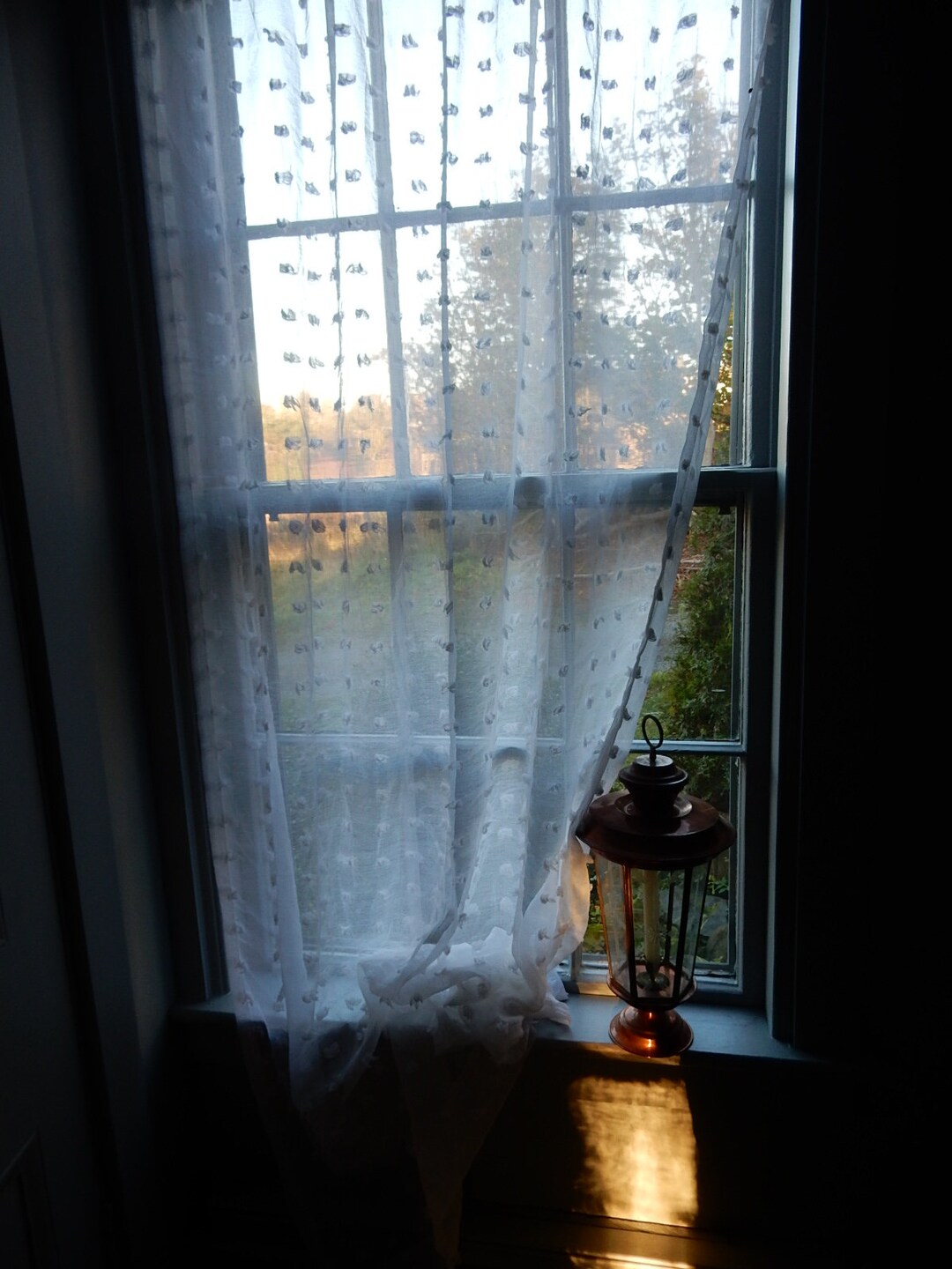 Large Flocked Net Curtain/retro Style Curtain/dkny - Etsy Canada