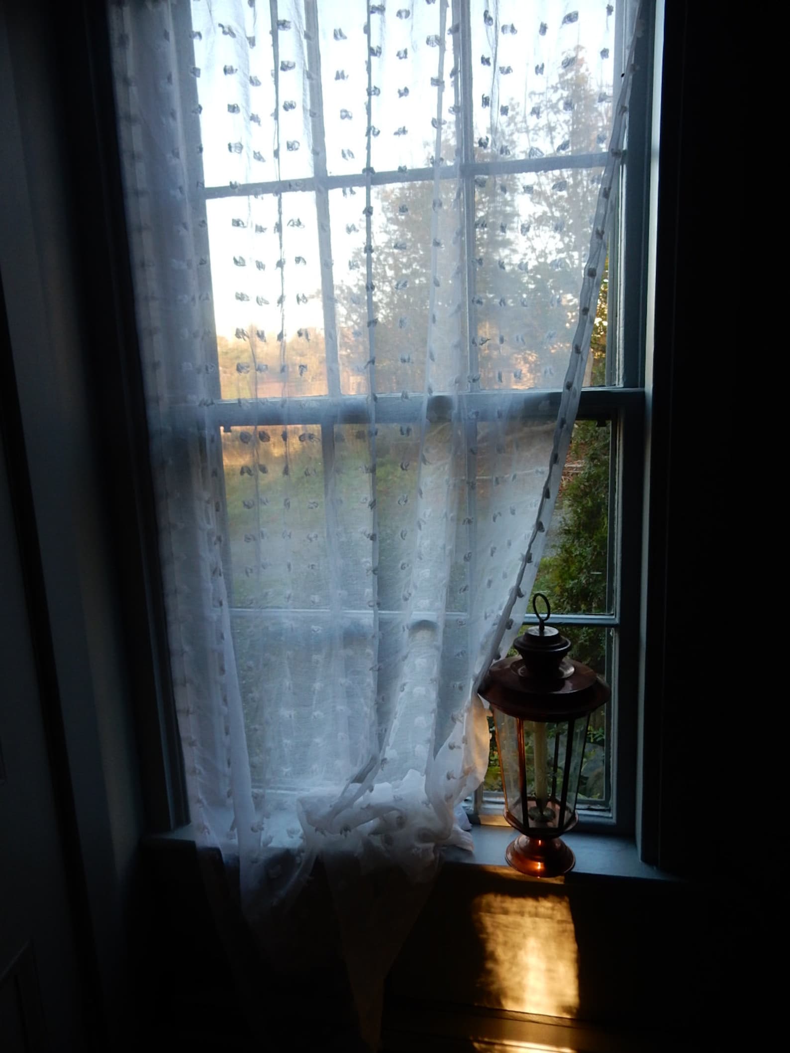 Large Flocked Net Curtain/retro Style Curtain/dkny - Etsy Canada