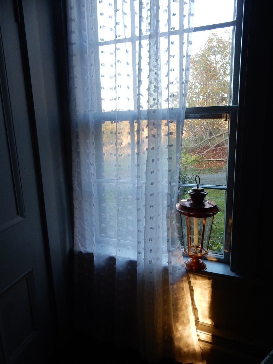 Large Flocked Net Curtain/retro Style Curtain/dkny - Etsy Canada