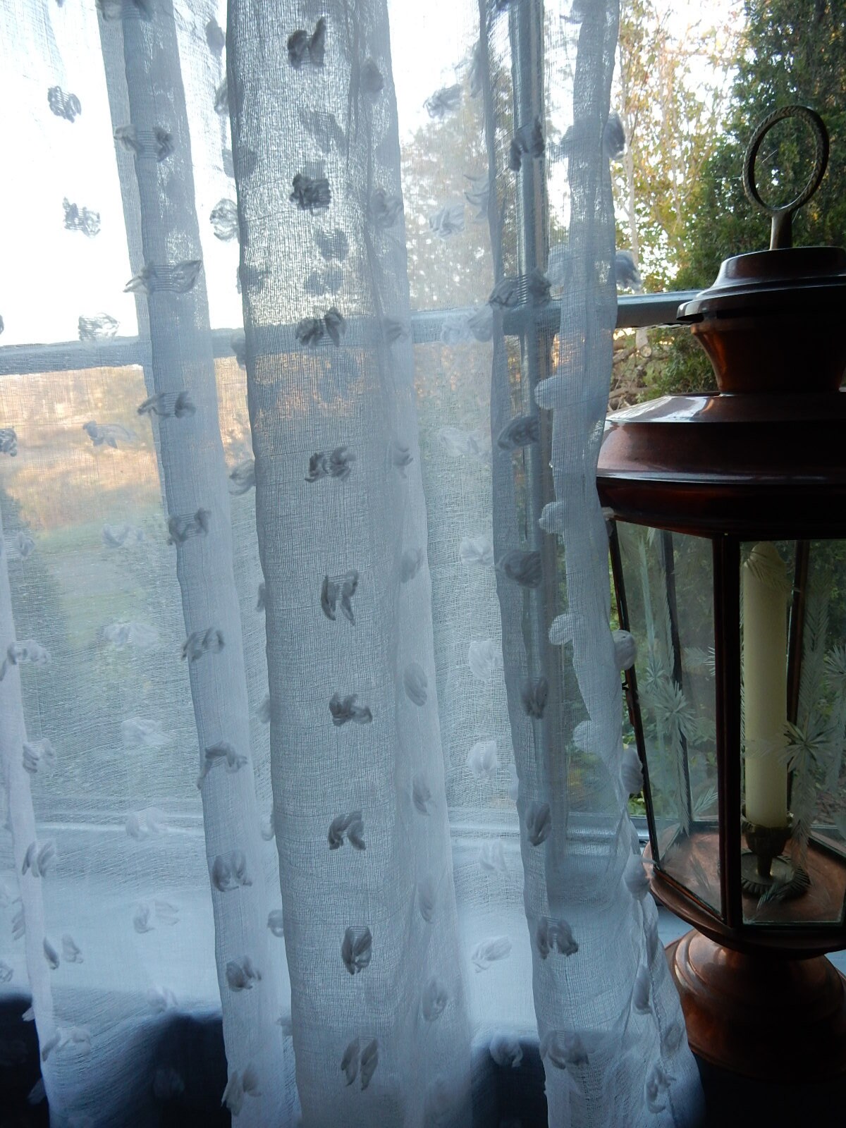 Large Flocked Net Curtain/retro Style Curtain/dkny - Etsy Canada